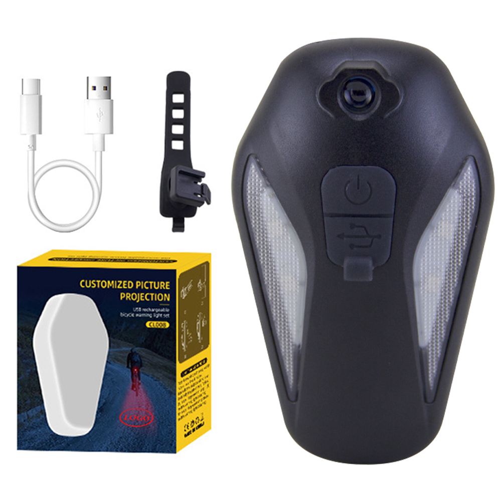 Cycling Projector Taillight LED Bike Tail Light Type C Charging Cycling ...