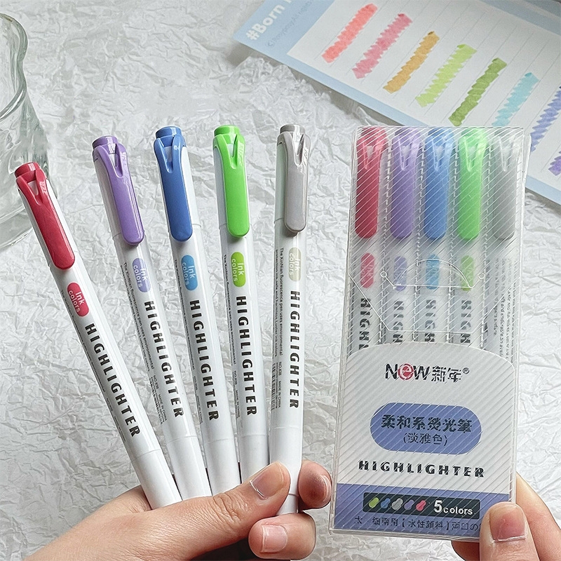 RHS Online 5PCS Double Headed Highlighters Water-based Ink Planner ...