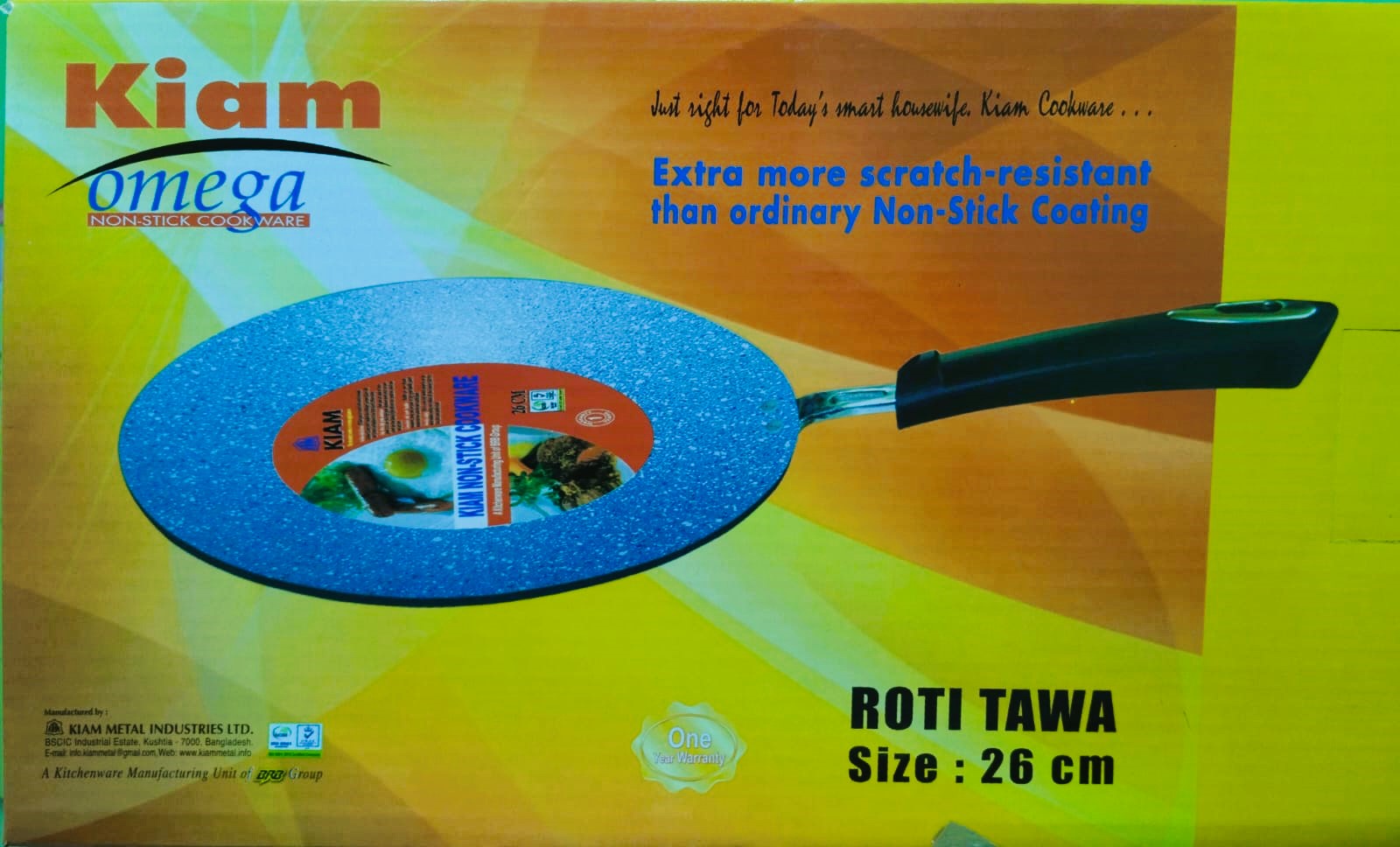 Kiam Omega Non-Stick Roti Tawa – 26cm- 100 % Original products