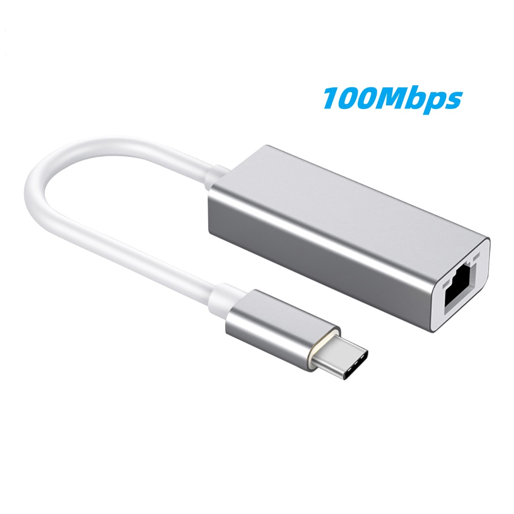 USB C To 100/1000Mbps Ethernet Adapter Type-C To RJ45 LAN Cable ...