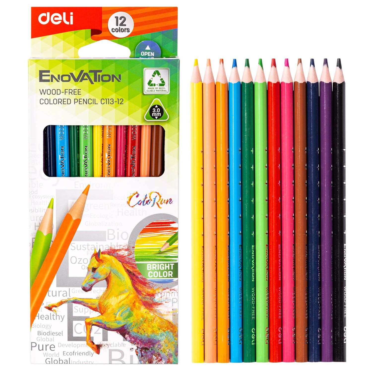 Deli EC113-12 Colored Pencil 3.0mm | Daraz.com.bd