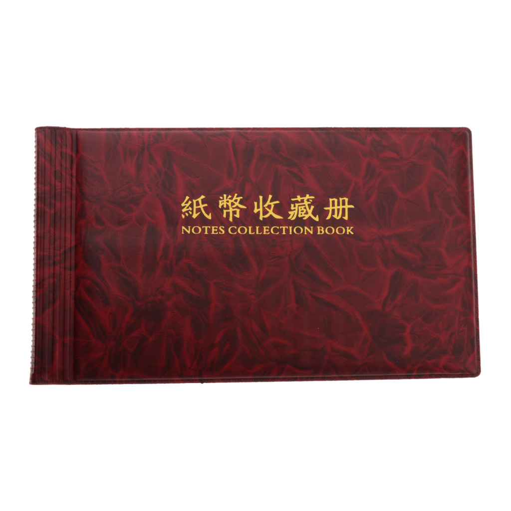NYT 40 Pockets Collection Album Leather Bill Notes Book Holder Red ...