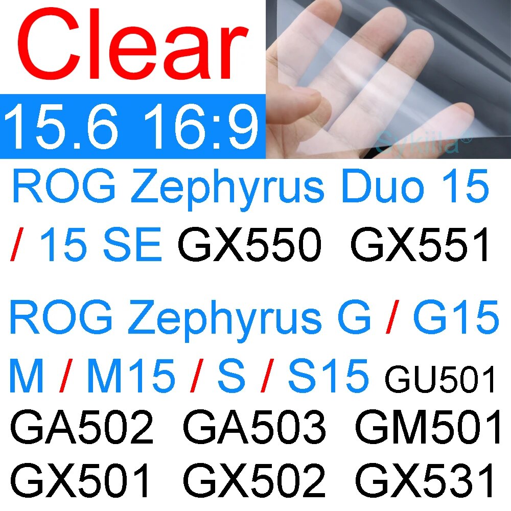 Screen Protector for ROG Zephyrus G14 G15 G16 M15 M16 S15 S17 G M S Duo ...