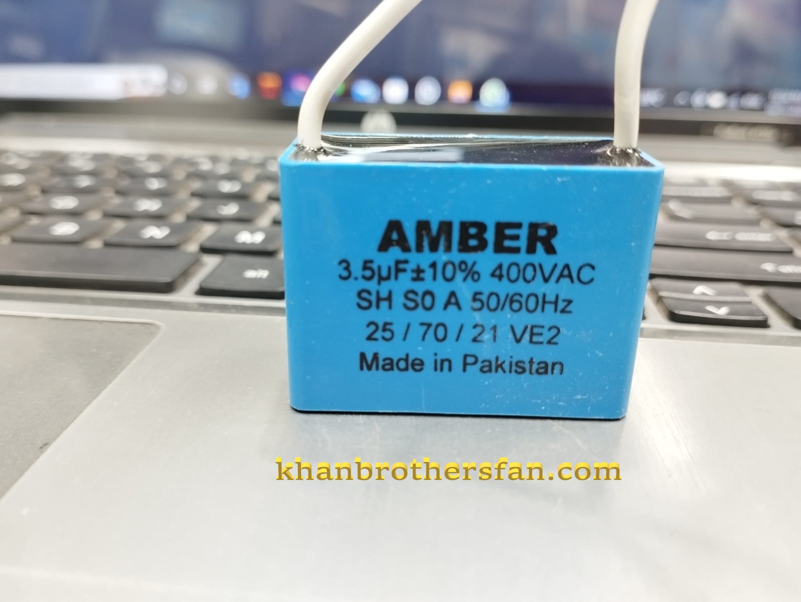 AMBER - Pakistani ceiling Fan Capacitor, 2.5uF or 3.5uF, Made in ...