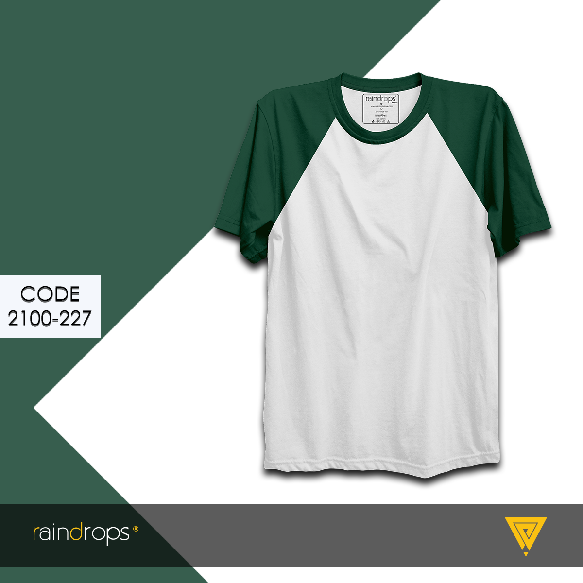 Milky White & Envy Green Raglan Half Sleeve T-shirts For Men - T-Shirt ...