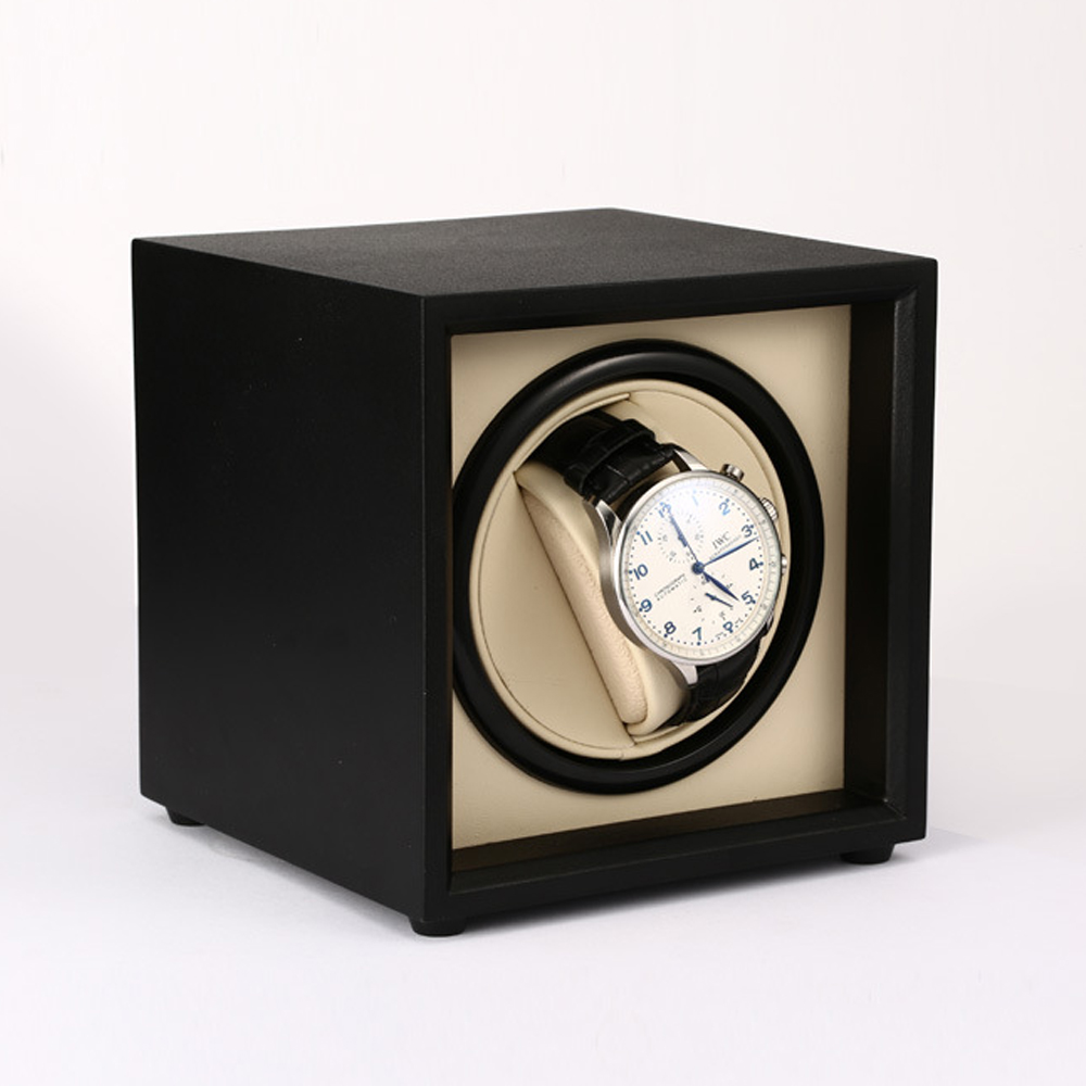 Automatic Watch Winder Black Matte Wood Paint Rotating Watch Box High ...