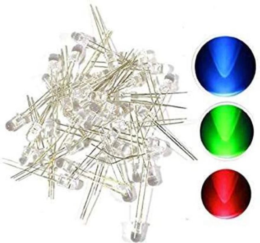 50pcs Blinking 5mm RGB LED Diodes, Multi Color Changing Super Bright ...
