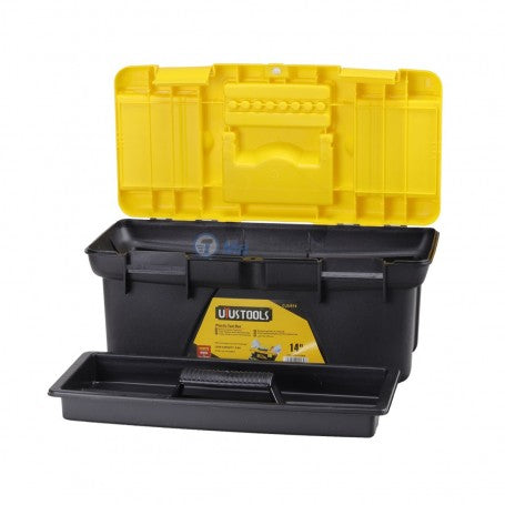 14-inch Tool Box Plastic Tool Box with Tray and Organizers Includes ...