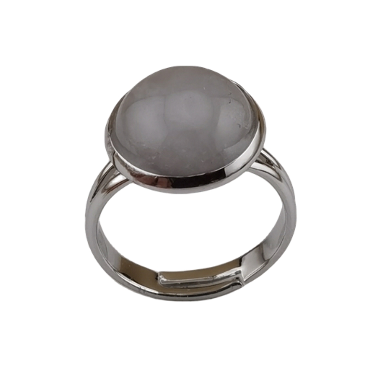 Round Shape Stone Jewelry Plate Silver Amethyst Gem Ring For Women Men ...