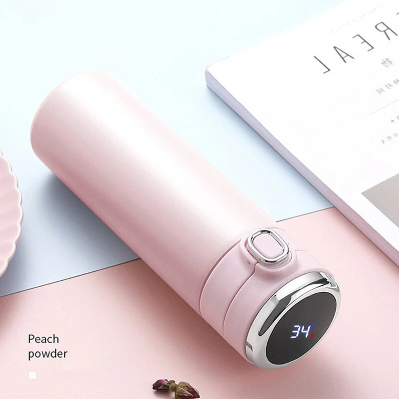 Stainless Steel Smart Water Bottle Thermos Temperature Display Vacuum ...