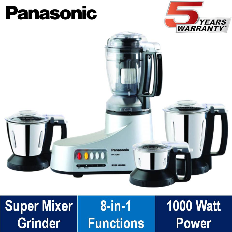 Panasonic MX-AC400 Super Mixer Grinder | Silver | Daraz.com.bd