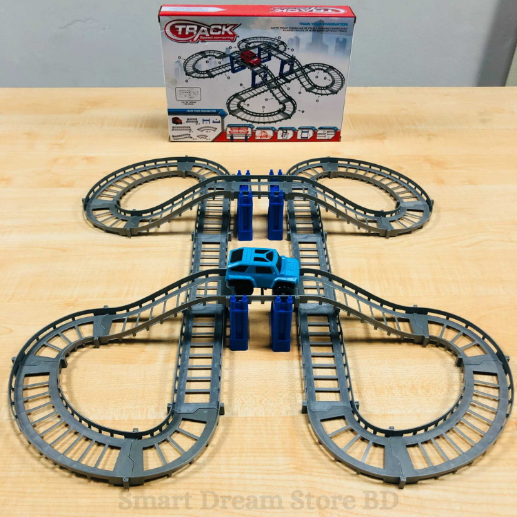 33 Pieces High Speed Simulation Rail Car Track Speed Cornering Set For ...