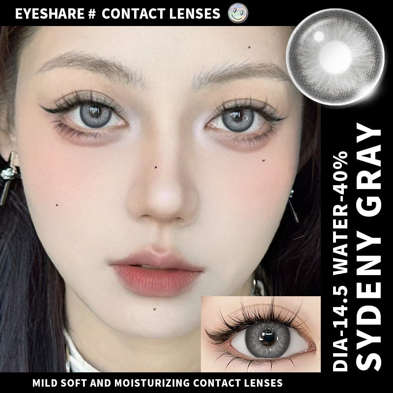 Ksseye Sydney Gray Color Contact Lens with Lens Kit Box For Men & Women ...