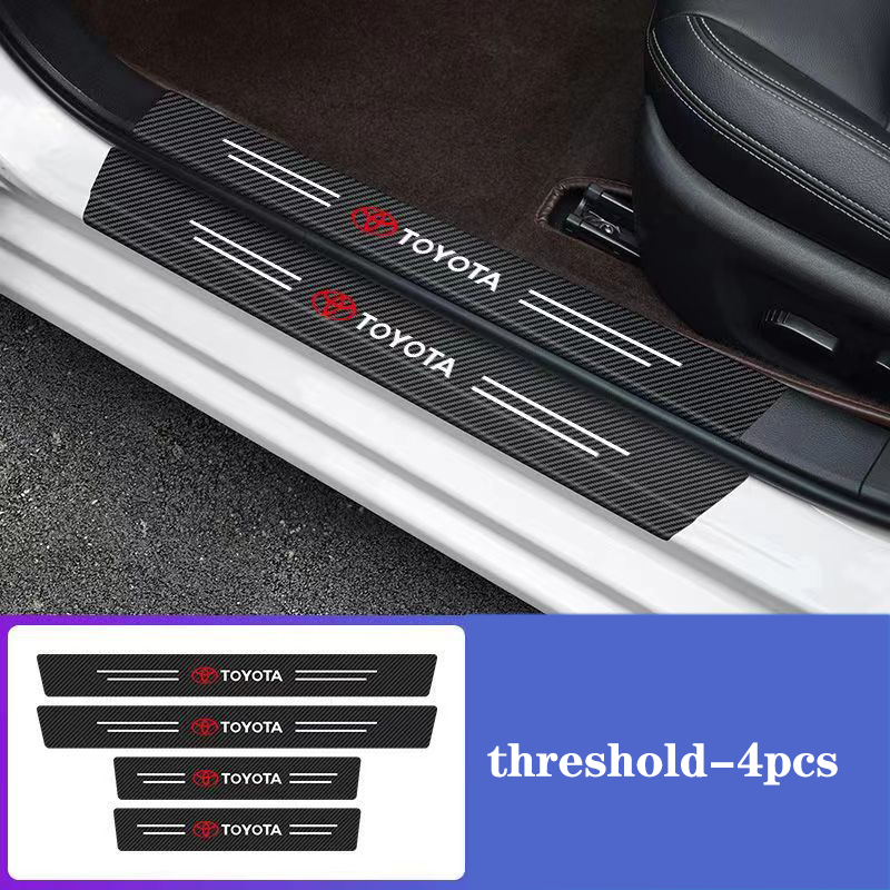 Carbon Fiber leather Threshold Protection Sticker Car Door Threshold ...