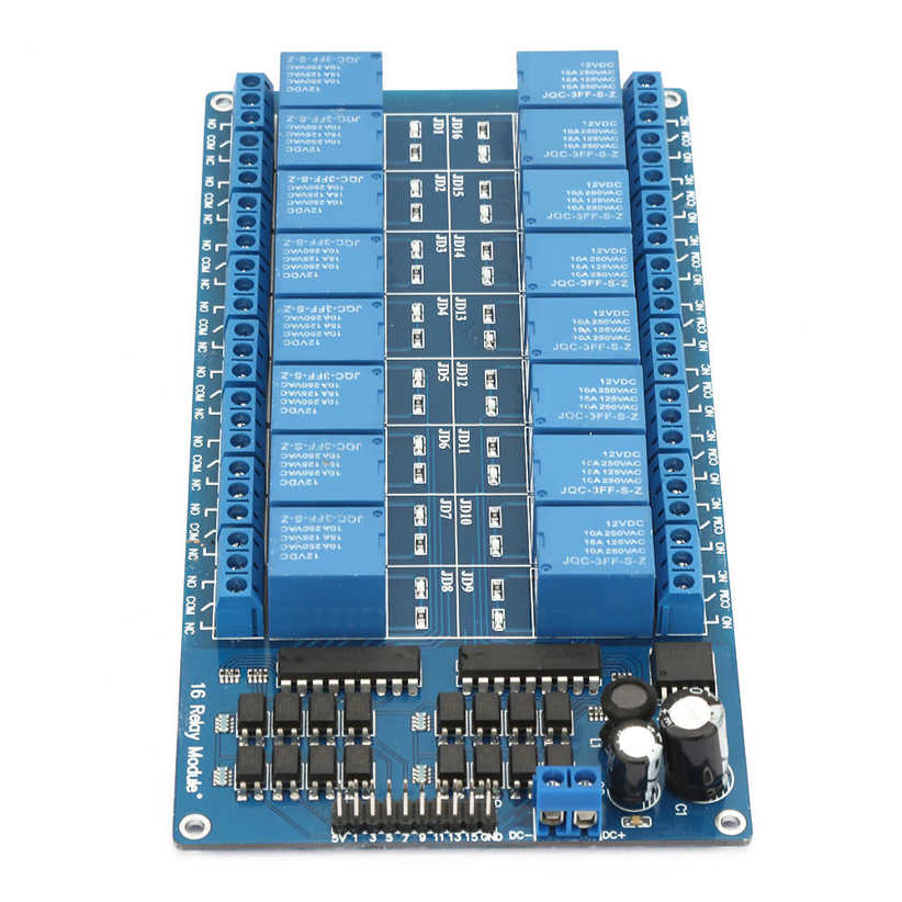 Relay module board 16-channel 12V relay interface control card with ...