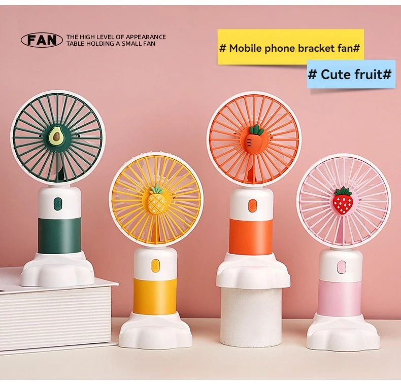 New USB Cartoon Fruit Mini Handheld Small Fan for Kids Portable Silent ...