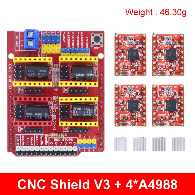 Tzt Cnc Shield V3 Engraving Machine 3d Printe 4pcs Drv8825 Or A4988 ... Tzt Cnc Shield V3 Engraving Machine 3d Printe 4pcs Drv8825 Or A4988 ...