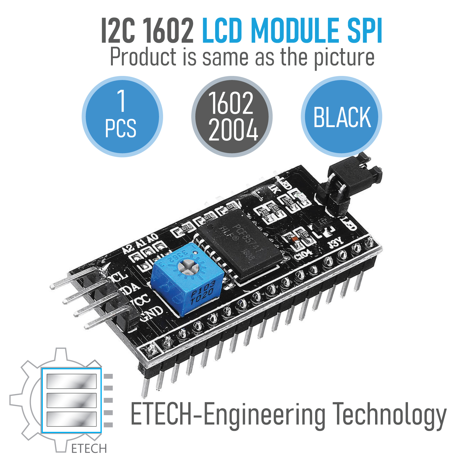 Iic I2c Twi Spi Serial Interface Board Module Port For Arduino 1602 Lcd Display I2c Lcd