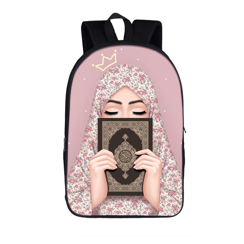 Pretty Muslim Islamic Girl Print Casual Backpack Women Men Travel ...