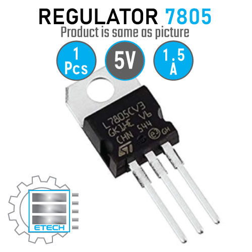 LM7805 L7805CV L7805 7805 5V 1.5A Voltage Regulator IC 3 Pin TO-220 Package Fixed 5V Positive ...