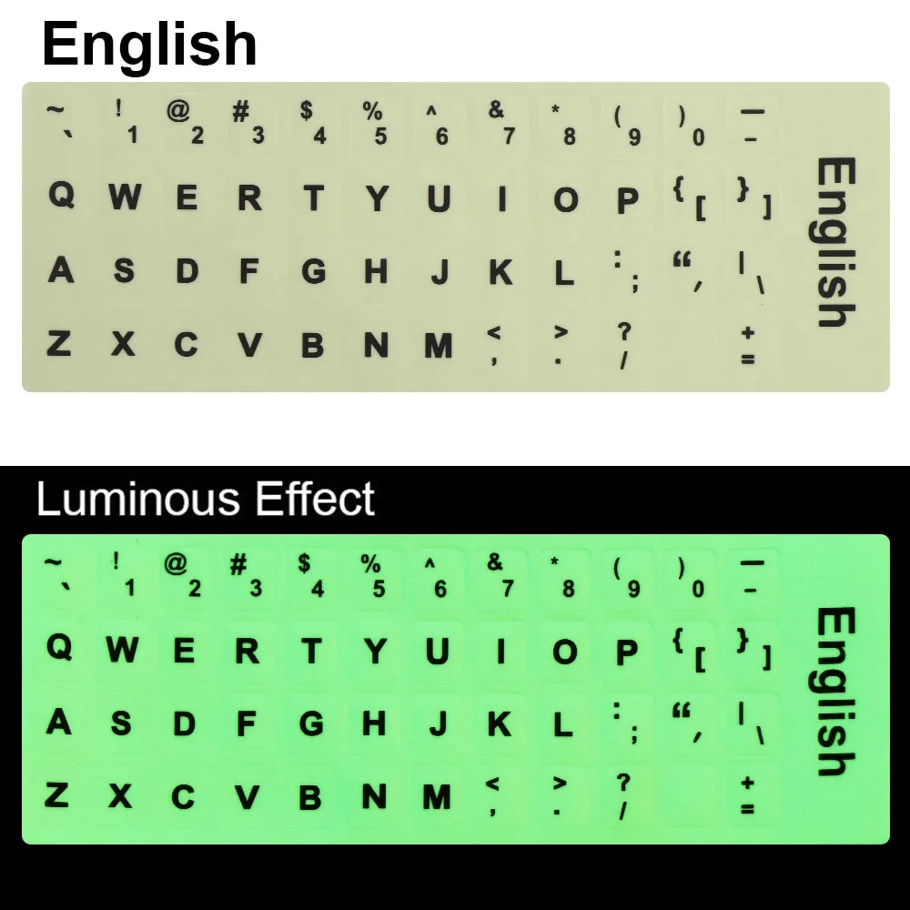 【Big-promotion】 Luminous Keyboard Letter Protective Film Alphabet ...