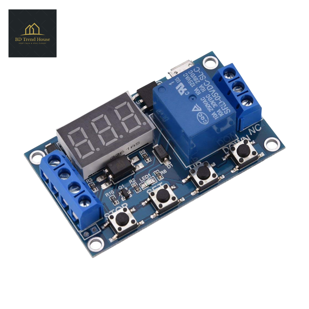DC 6-30V Timer Relay Programmable Relay Module Cycle Timer Switch On/Off Relay Module with LED ...