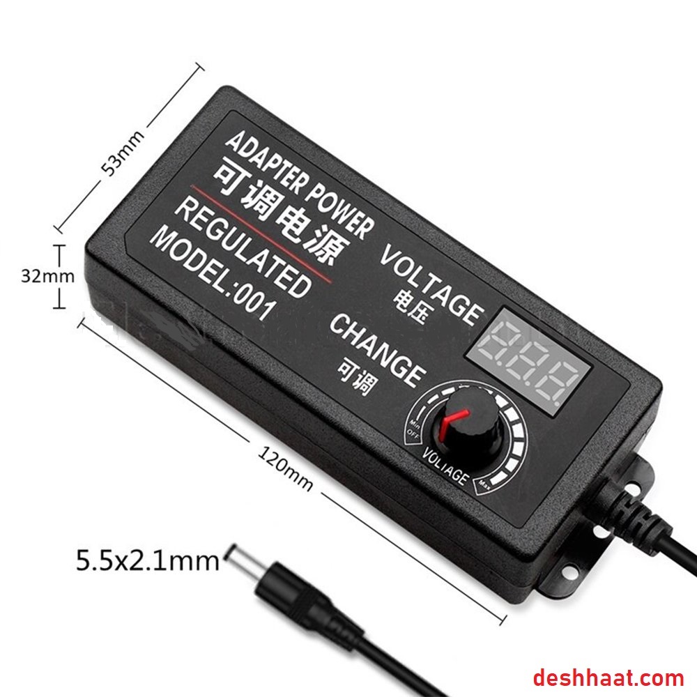 Adjustable AC to DC 3V-24V 3A Universal Adapter with Display Screen ...