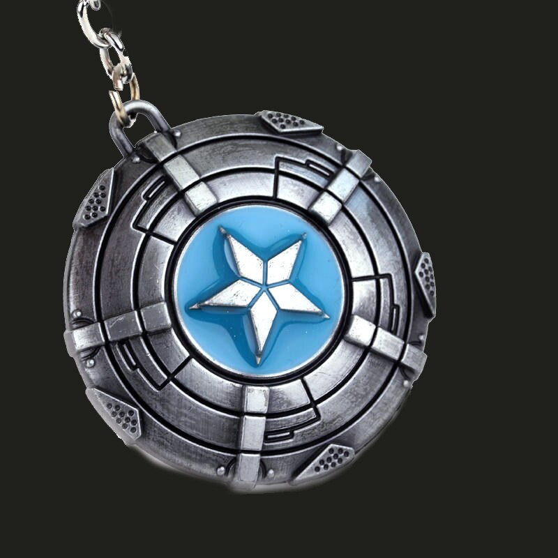 Marvel Hero Captain America Shield Keychain Fun Rotate Relieve Anxiety Jewelry Keyring Avengers