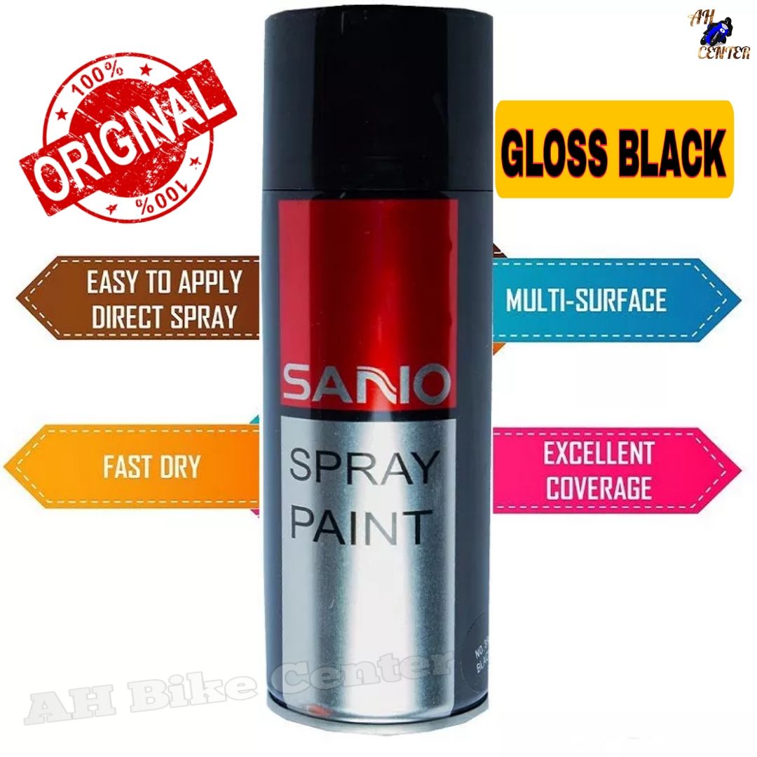 SANVO ( GLOSS BLACK ) Spray Paint Waterproof Automatic Metallic Color ...