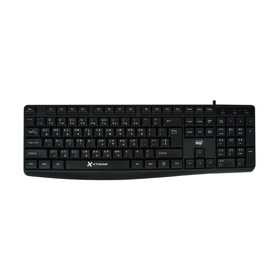 XTREME KB220S STANDARD USB-BANGLA BLACK KEYBOARD