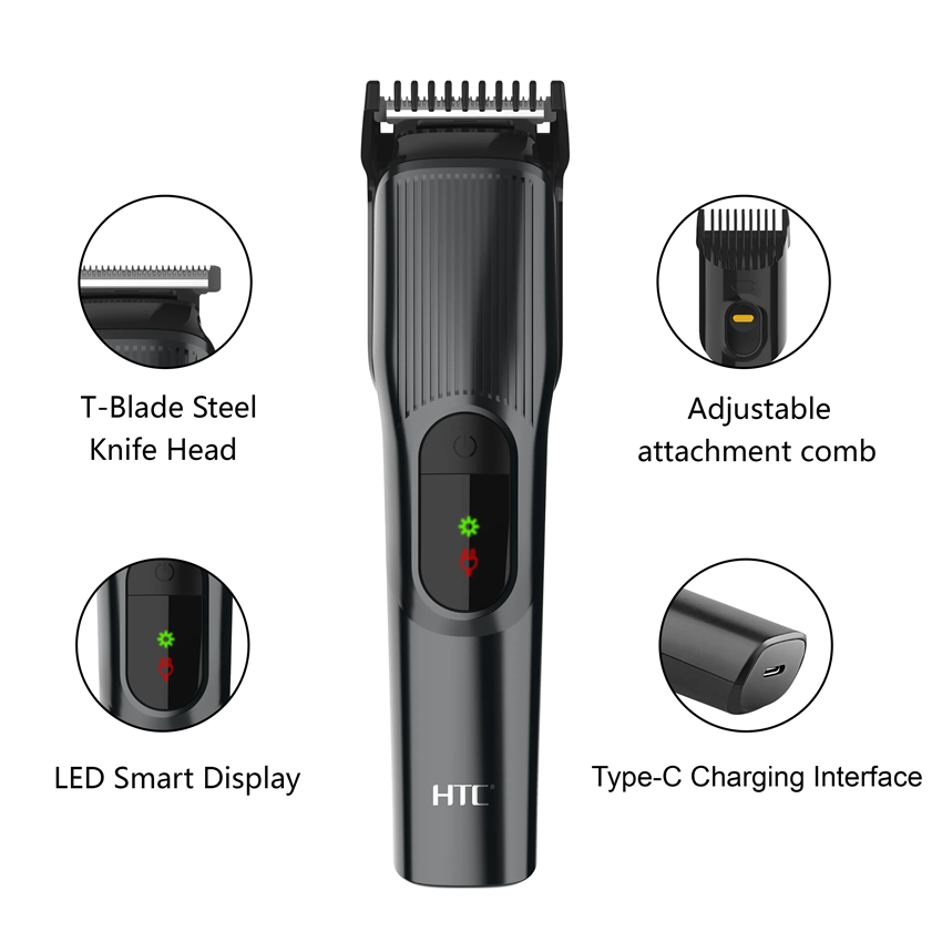 HTC AT-519 Lithium battery hair trimmer Indicator light powerful hair ...