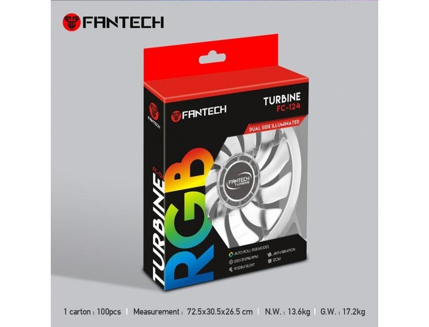 FANTECH FC-124 120mm Anti-Vibration RGB Modes CaseFan With Dual Side ...