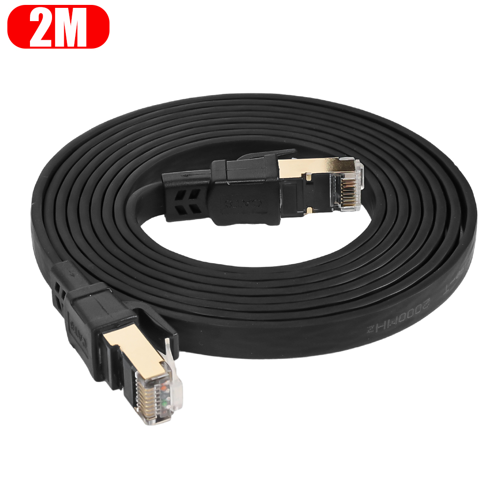 0.5-2m Flat CAT8 Ethernet Cable 40Gbps 2000MHz Networking Internet Lan ...