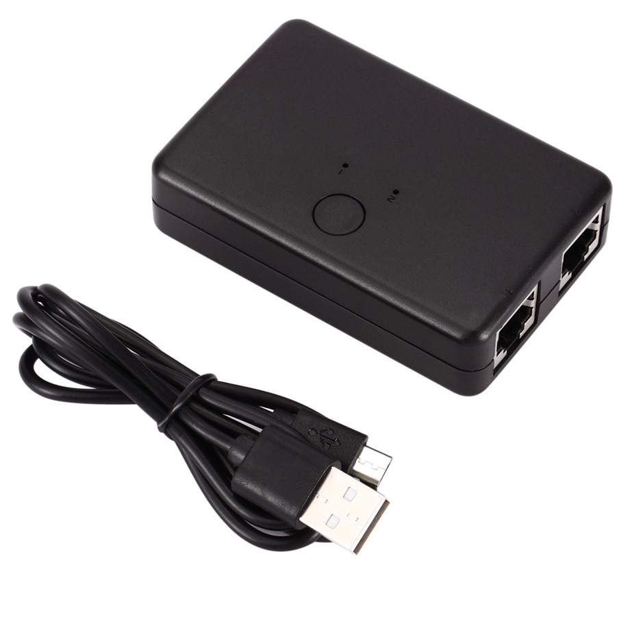 2 Ports RJ45 CAT6 LAN HUB Network Switch Box Selector For Laptop 2 In 1 ...