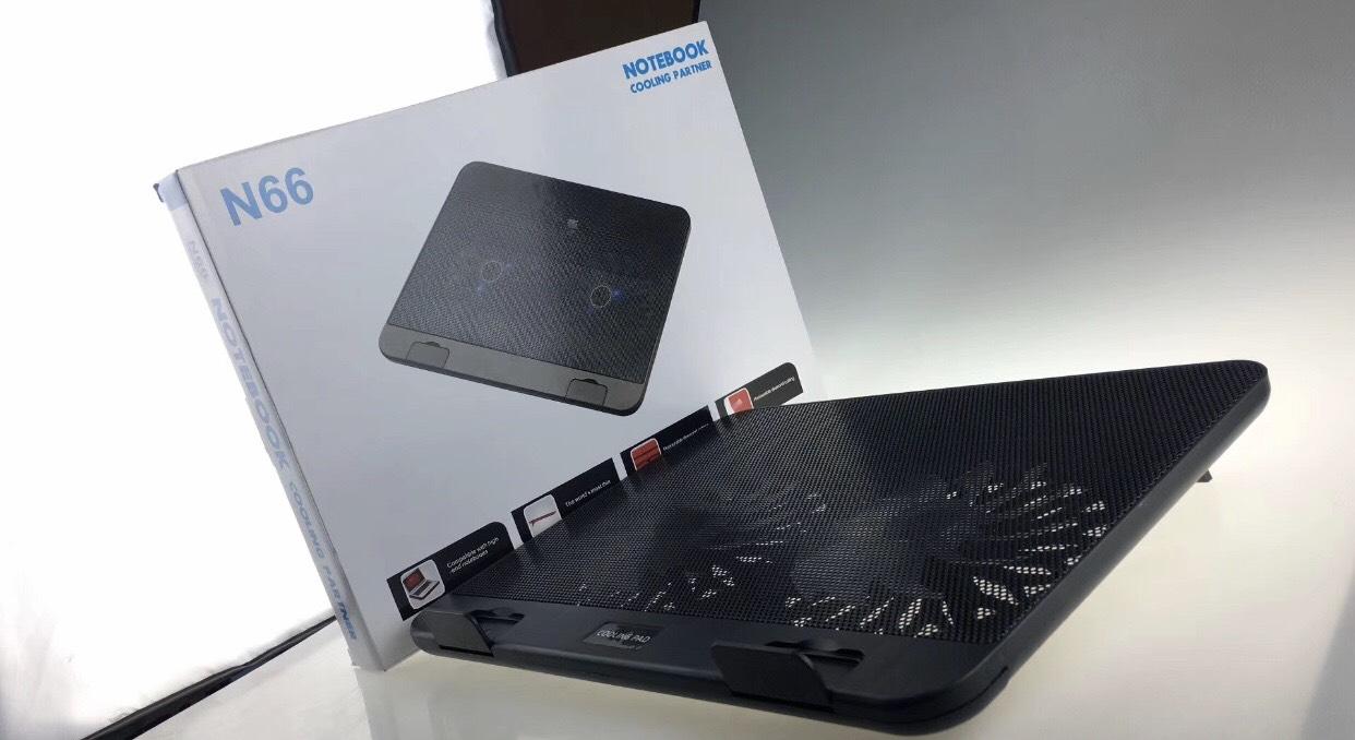 N66 2 Fans Laptop Notebook Cooler Cooling Pad Portable Slim USB Powered External Fans with ...