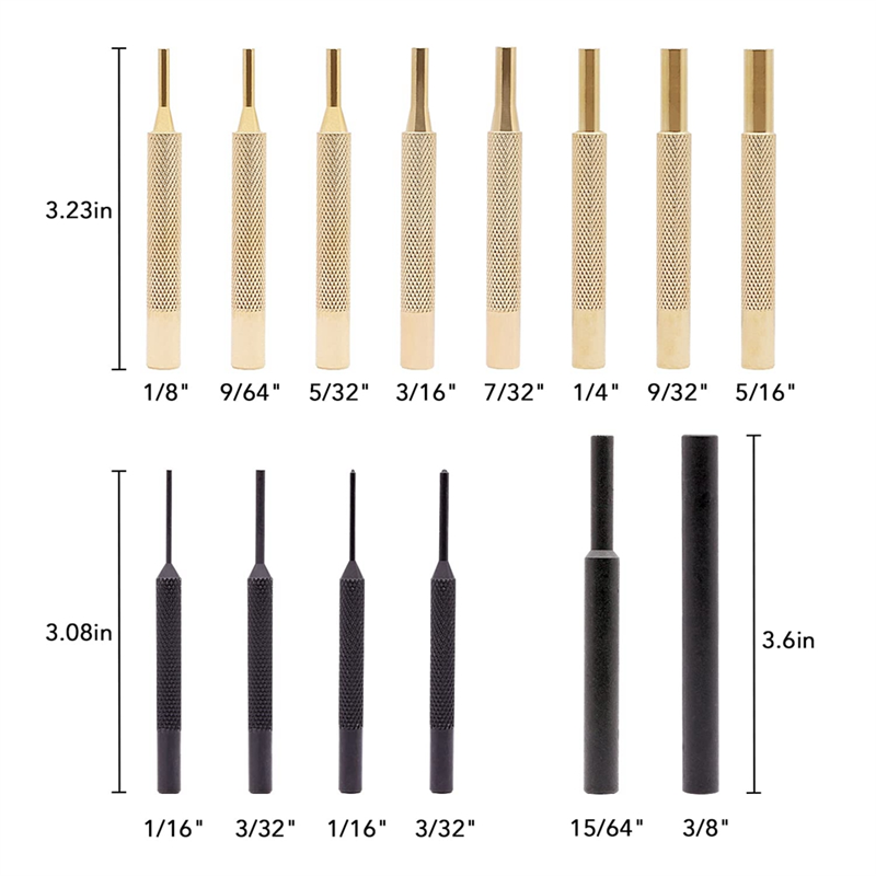 Professional Roll Pin Punch Set & Hammer Accessories with Brass, Steel ...