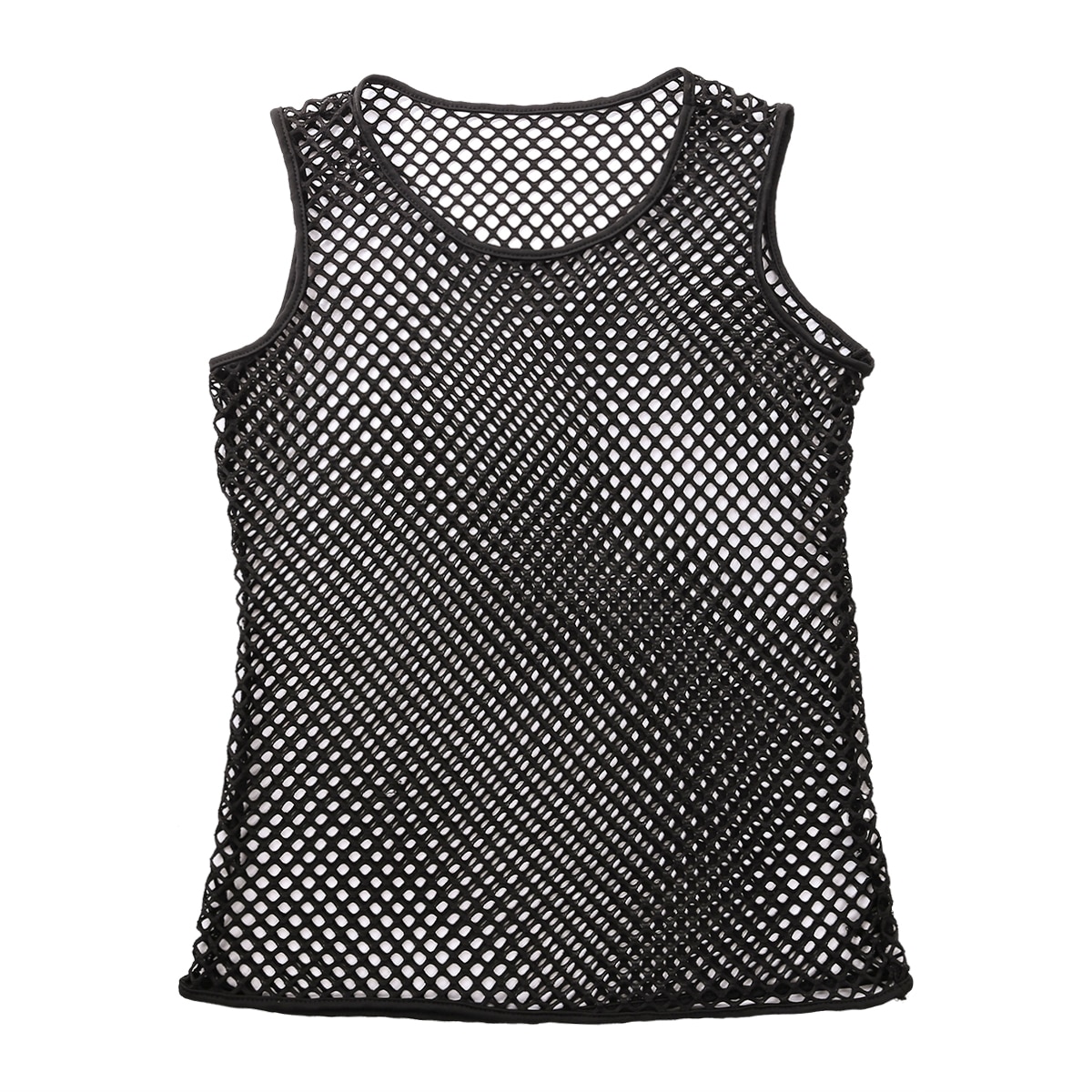Men's Mesh Sheer Fishnet GYM Muscle TaTop Fitted Clubwear Undershirt ...