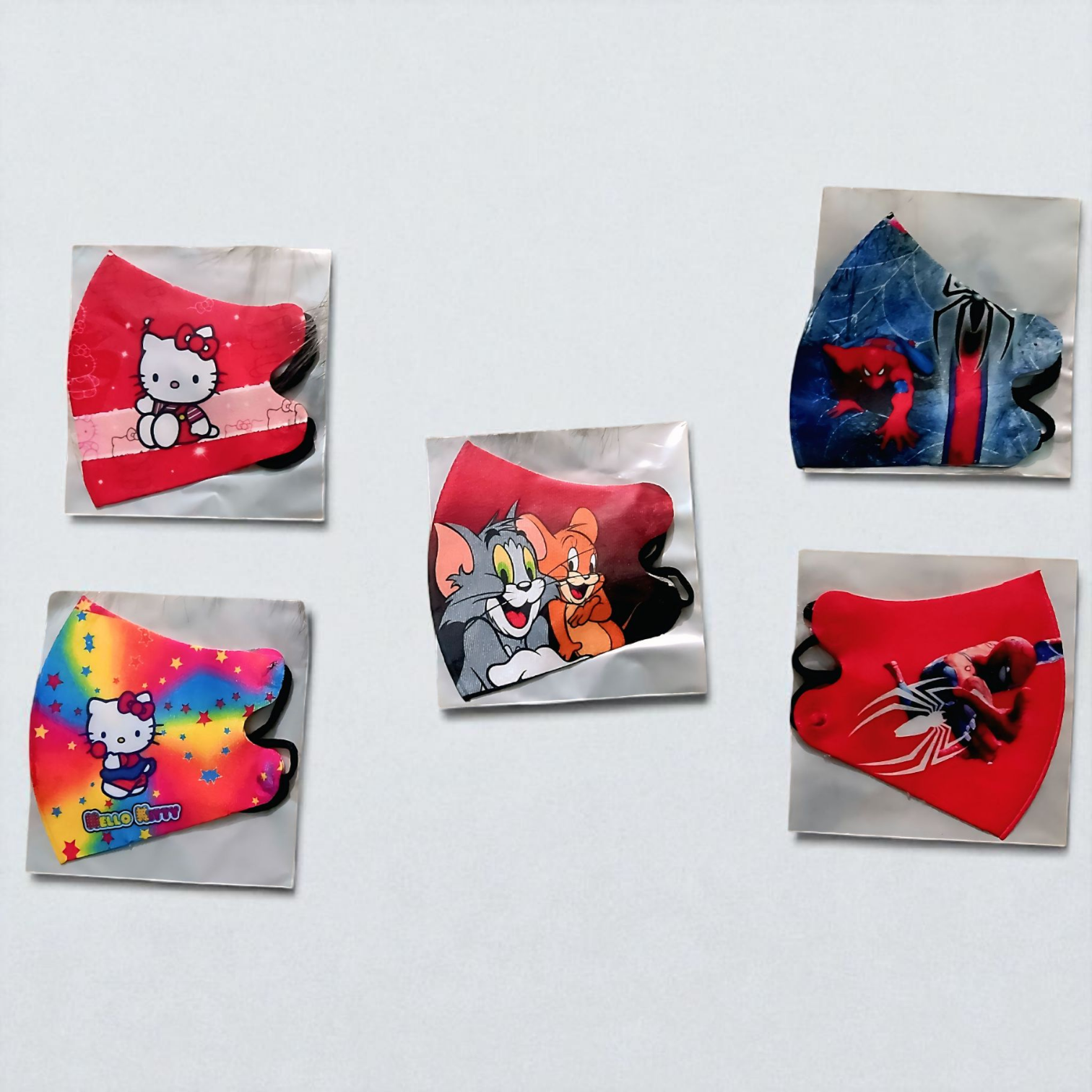 5 Pcs Reusable Kids Mask with Funny Cartoon Characters – Adjustable ...