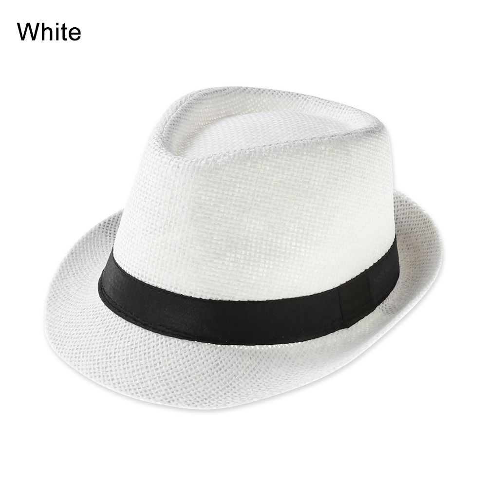 Unisex Gangster Cap Beach Straw Panama Cap Sun Hat Cowboy Fedora Hat ...
