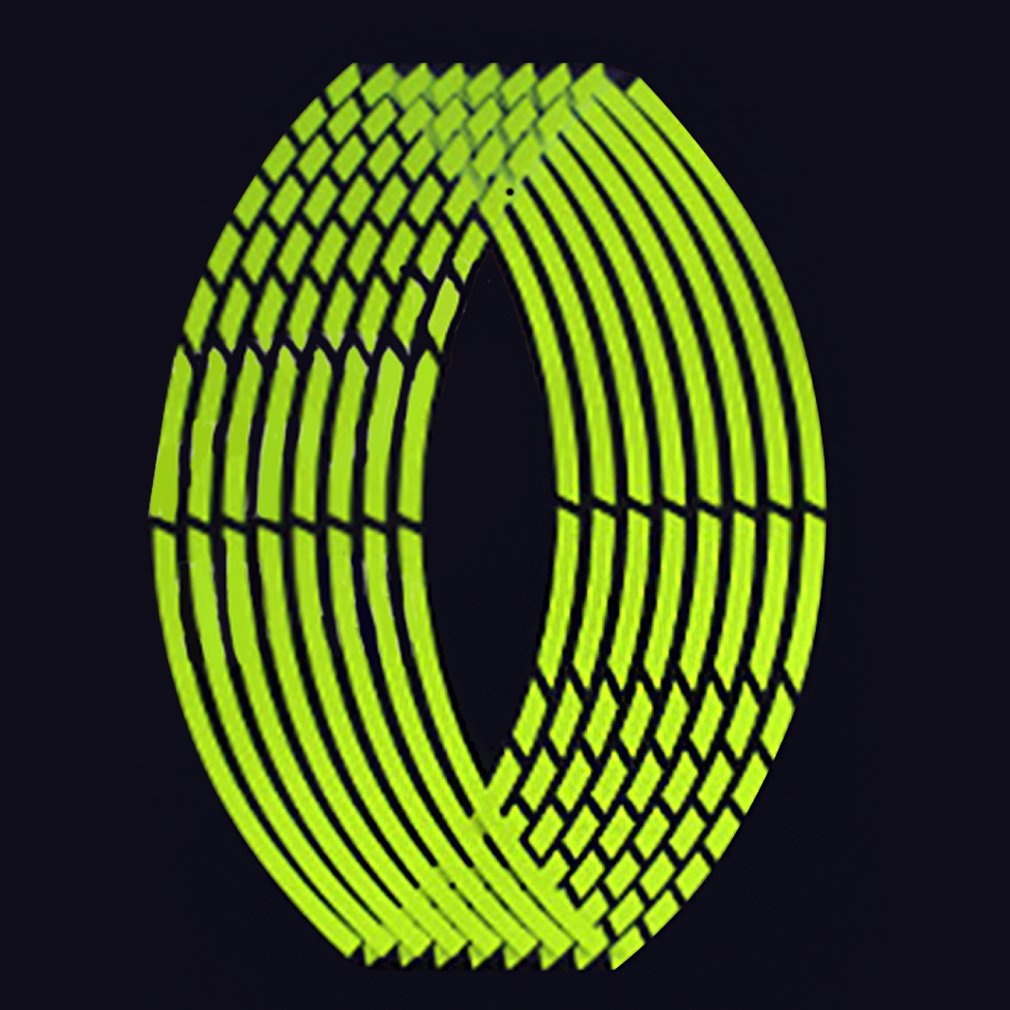 Automobile and motorcycle wheel stickers PVC fluorescent green section ...