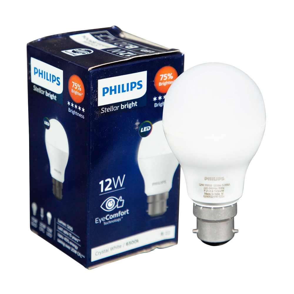Philips Stellar Bright 12W 1200lm B22(Pin Type) 6500K A60 Cool Day ...