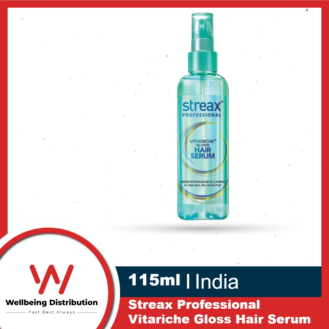 Streax Professional Hair Serum Vitariche Gloss 45ml / 115ml (Indian ...