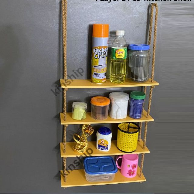 1 Pcs 4 Layer Wall Hanging Kitchen Rack - Add Charm And Functionality ...