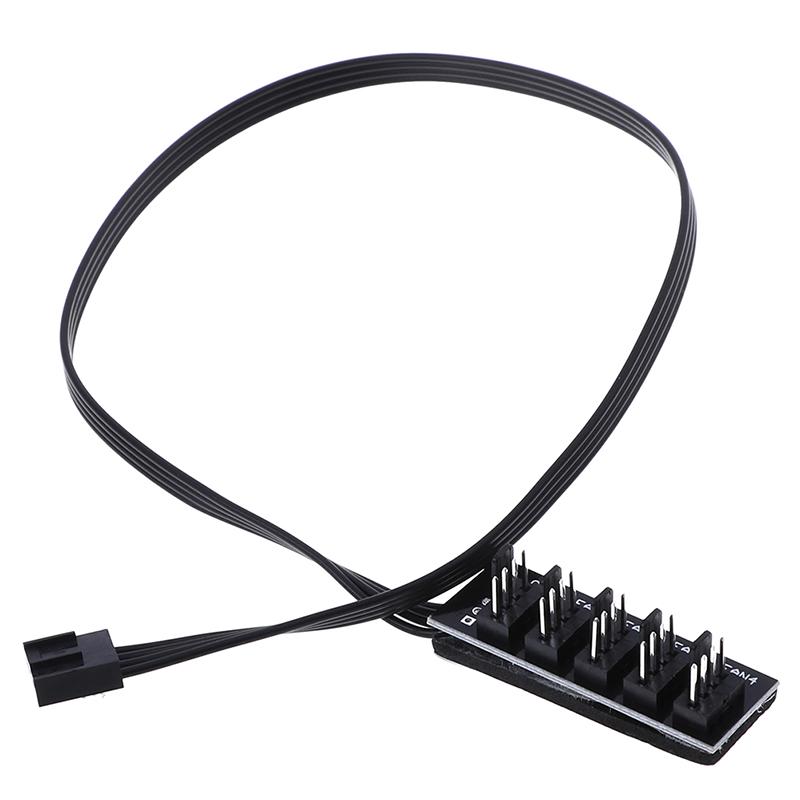 Fan Hub Distributor 4-Pin 1 to 5 PC CPU Heatsink Box Fan Distributor ...