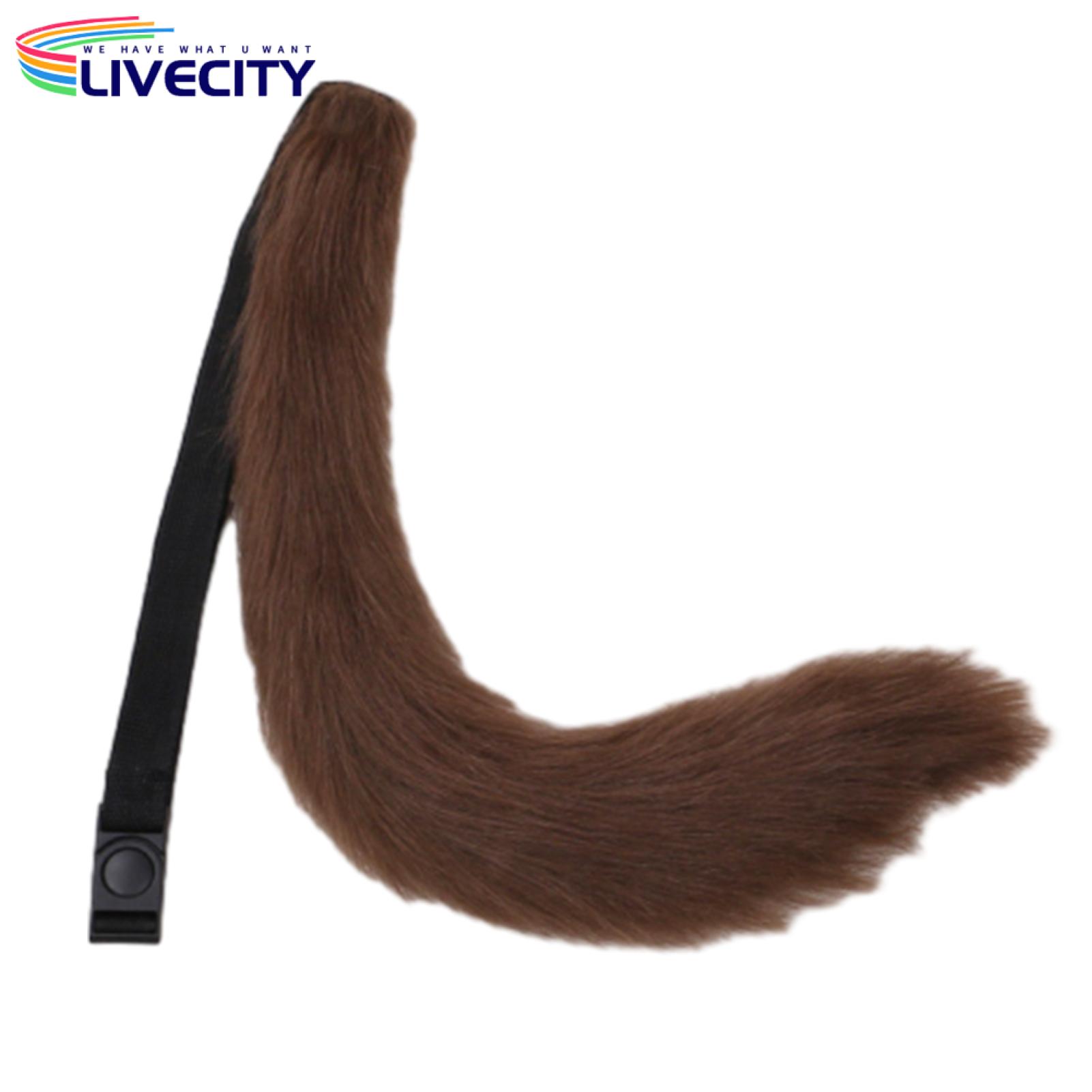 Fluffy Faux Fur Fox Tail Soft Plush Fox Tail for Cosplay Adjustable ...