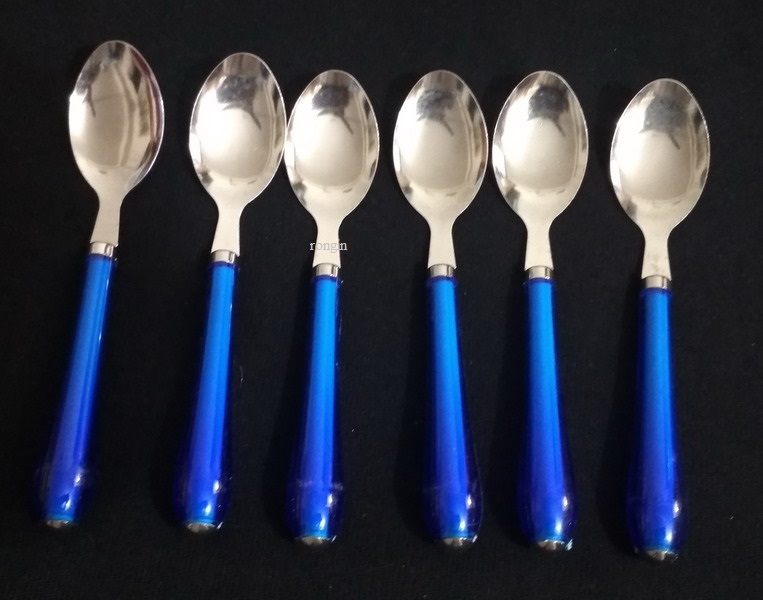 Stainless Steel Tea Spoon Set - 6 Pieces Blue color | Daraz.com.bd