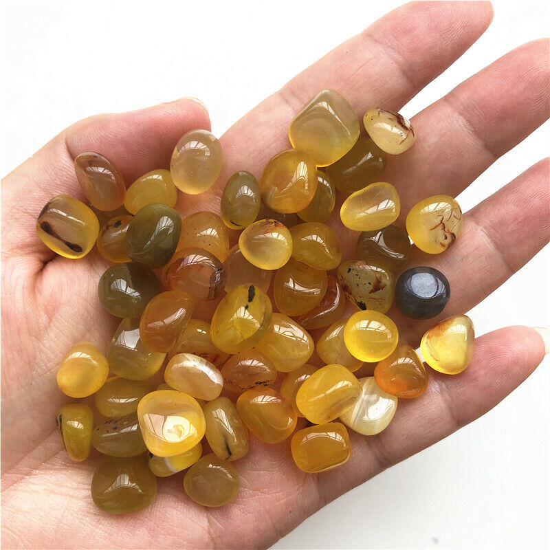 【Happy baby toy store】50g 9-12mm Yellow Agate Crystal Stones Bulk ...