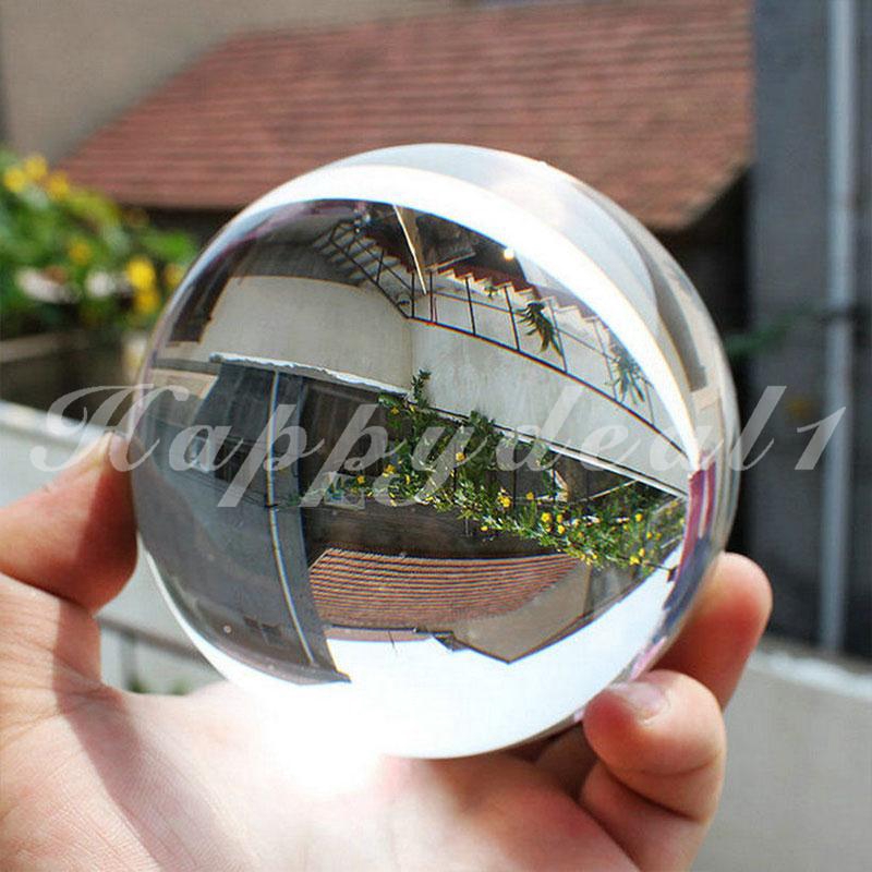Transparent Clear Solid Glass Artificial Crystal Ball Sphere Decoration ...