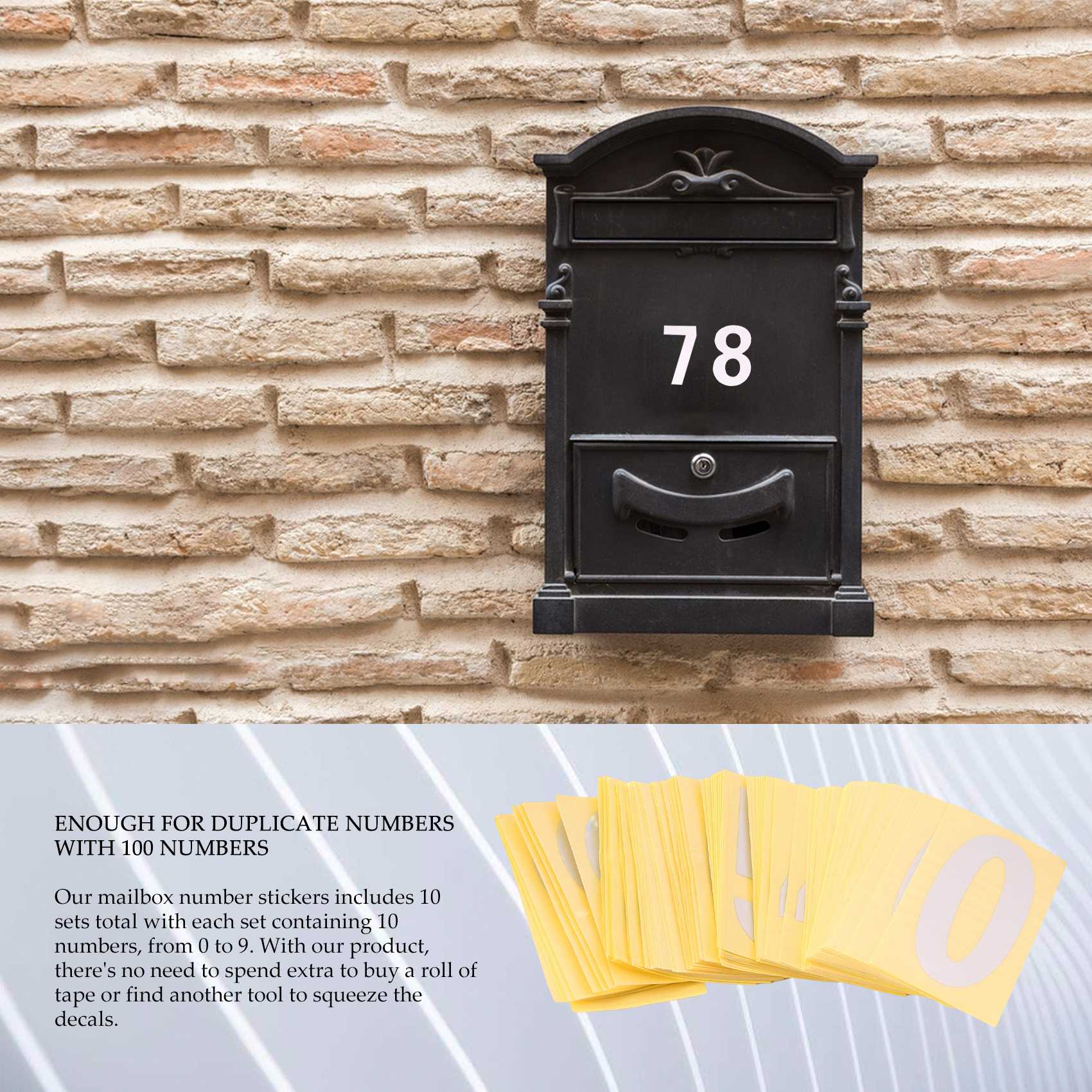 Mailbox Numbers for Outside, 10 Sets 0-9 Reflective Number Stickers ...