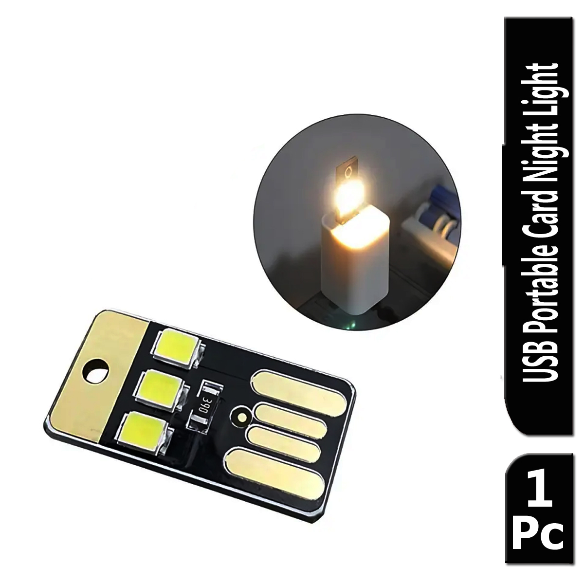 Super Bright Mini USB Power LED Light Pocket Card Portable Keychain Night Light For Laptop PC ...